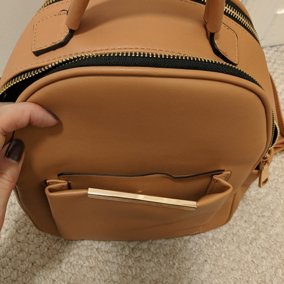 Bags | Four Pocket Tan Minibackpack Used Once | Poshmark